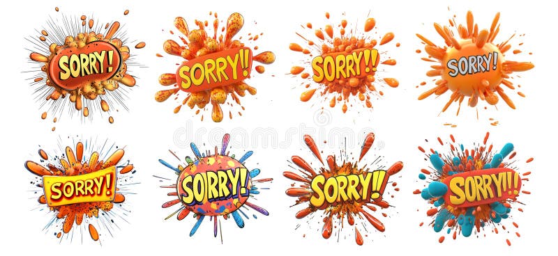 Pack Comic Explosion with the Text SORRY in Bold Typography Set Against ...