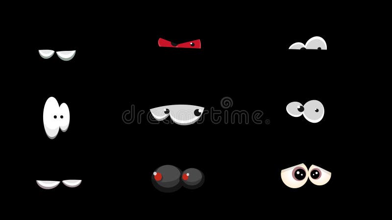 Pack of Comic Eyes Watching and Blinking Stock Video - Video of emotion ...