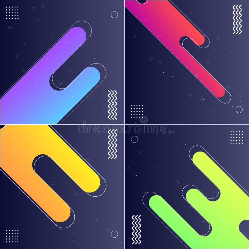 Pack of 4 Cool and Modern Abstract Gradient Shape Backgrounds Stock ...