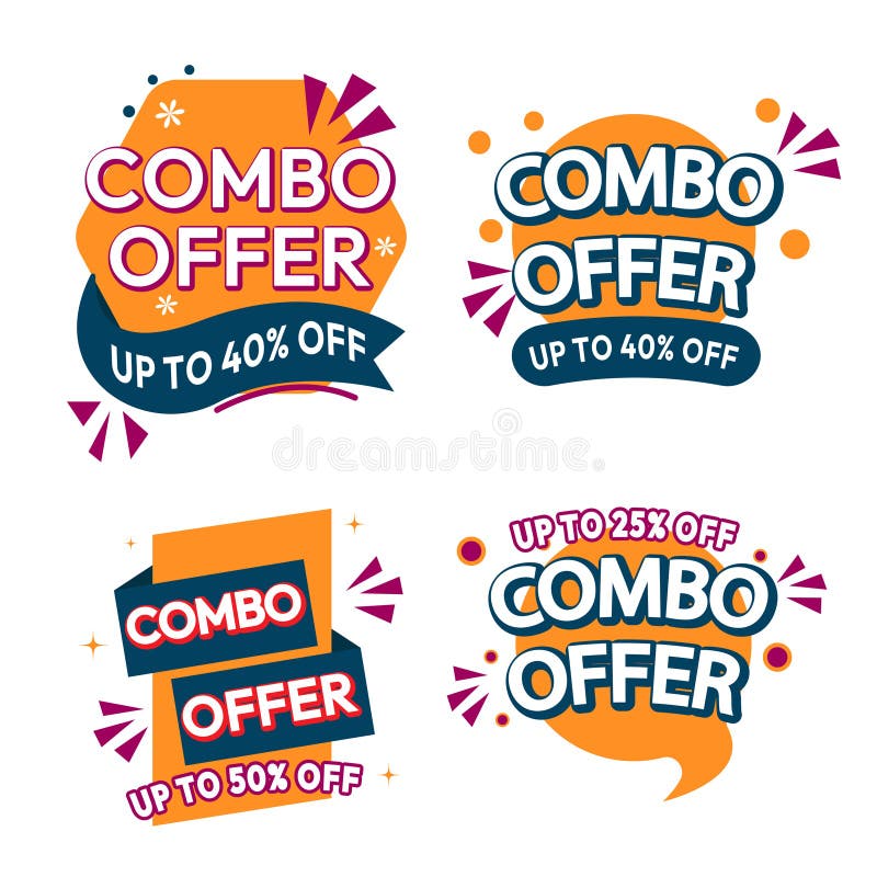 Pack of Creative Combo Offer Badge Collection Labels Stock Vector ...