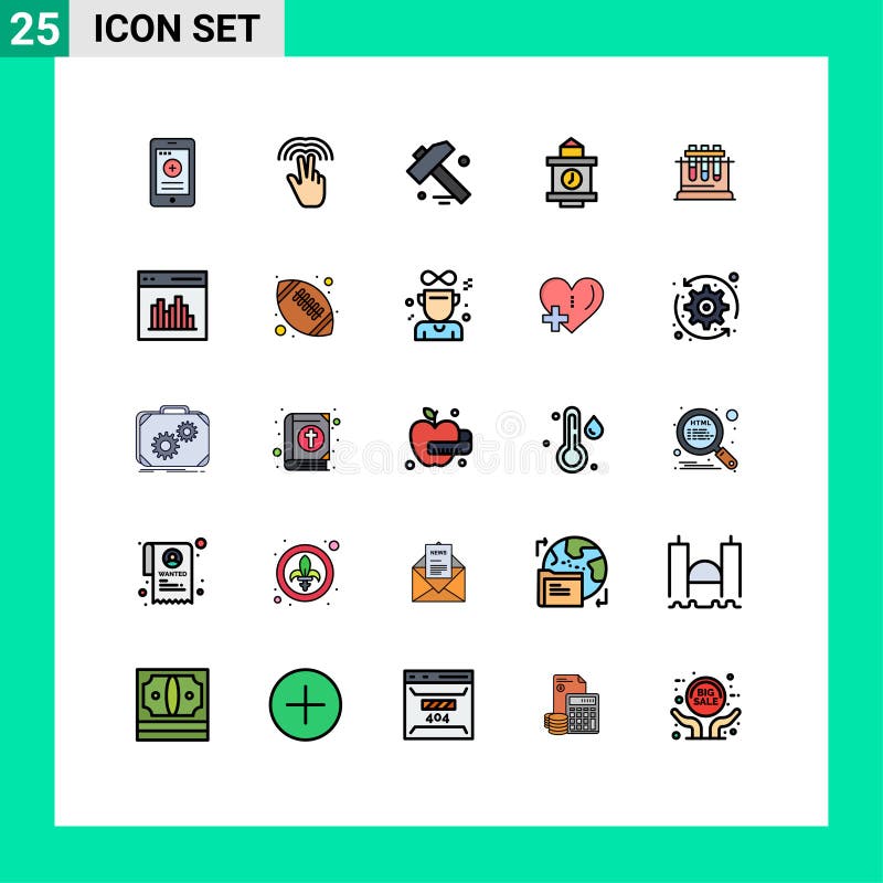 Pack of 25 Creative Filled Line Flat Colors of Science, Test ...