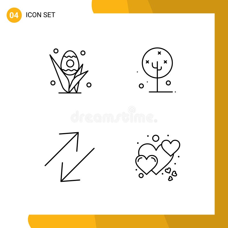 Pack of 4 Creative Filledline Flat Colors of Egg, Arrow, Easter, Lotus ...