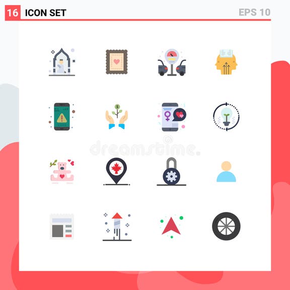 Pack of 16 Creative Flat Colors of Error, Man, Toddler, Programming ...