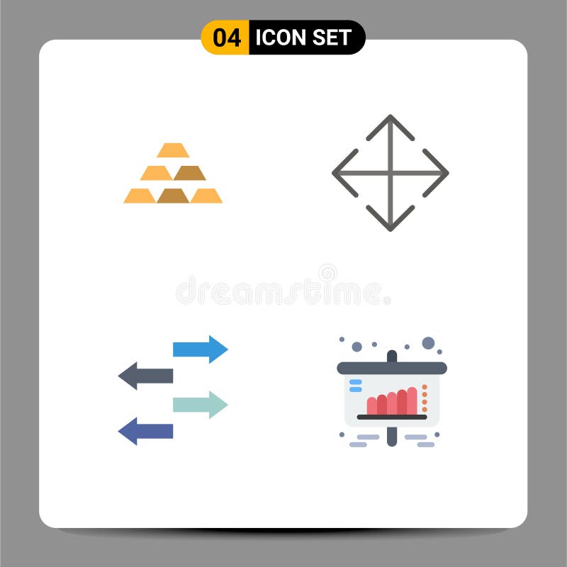 Pack of 4 Creative Flat Icons of Gold, Transform, Golden, Wealth ...