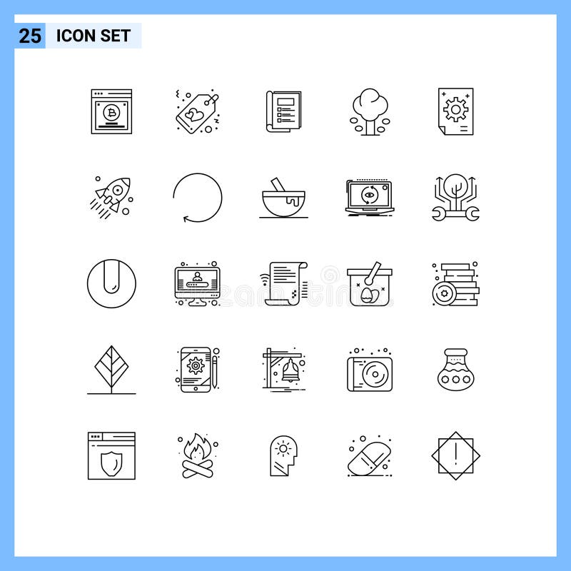 25 User Interface Line Pack of Modern Signs and Symbols of Business ...