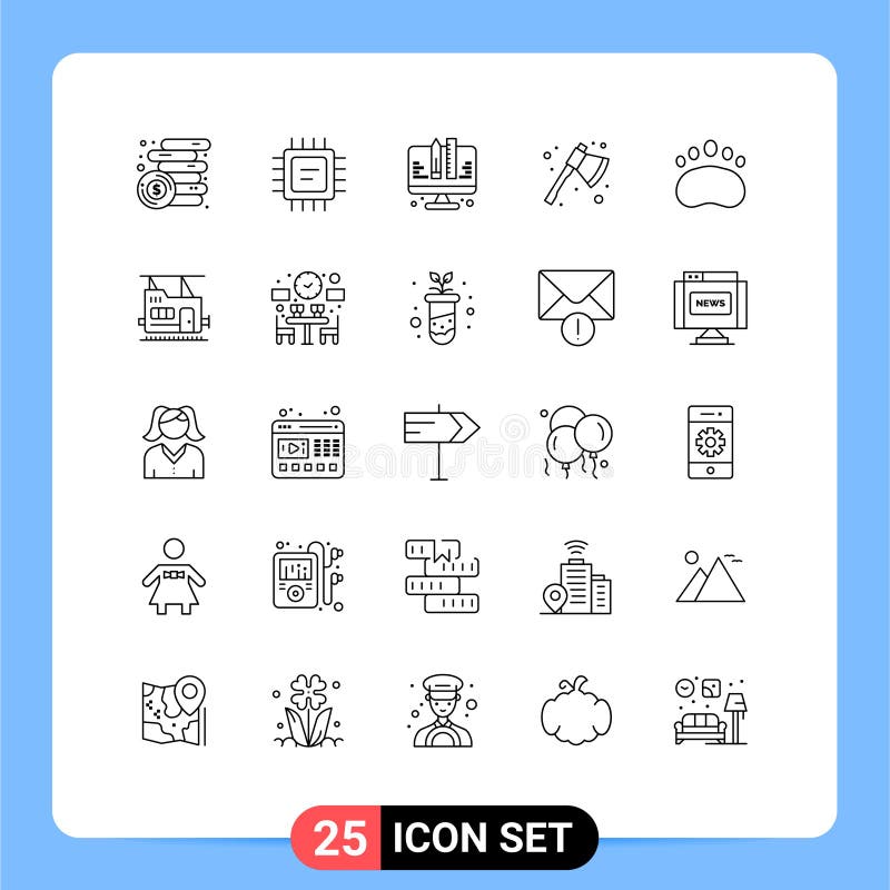 Pack of 25 Creative Lines of Logo, Badge, Development, Cleaver, Axe ...