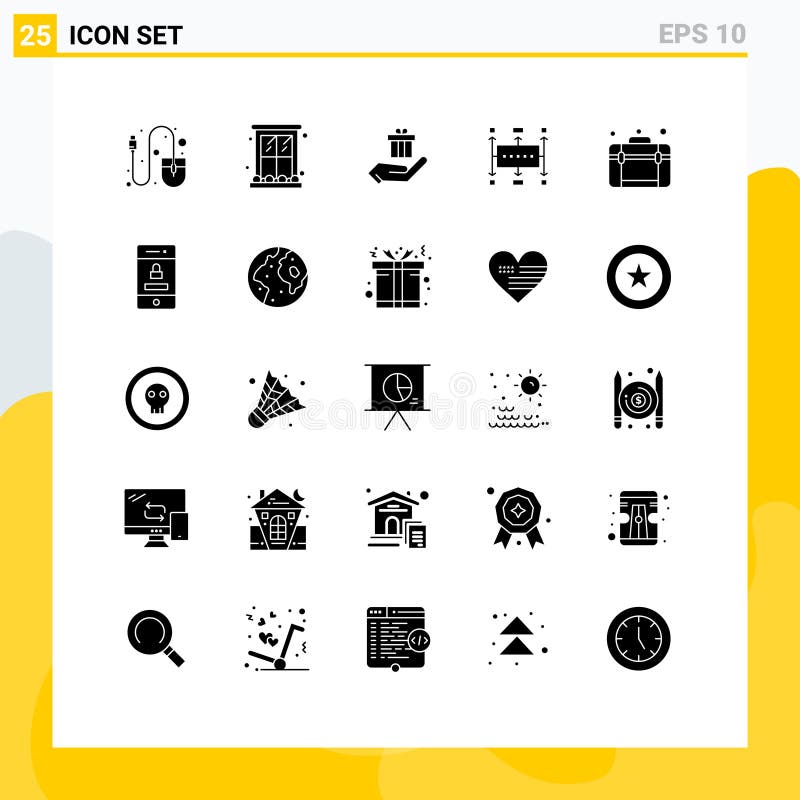 Pictogram Set of 25 Simple Solid Glyphs of Planning, Business, House ...