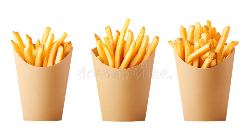 Pack of Crispy Fried Potato Chips for Takeout on Transparent Background ...