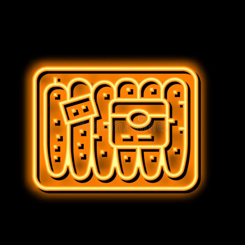 Pack of Cucumber Neon Glow Icon Illustration Stock Vector ...