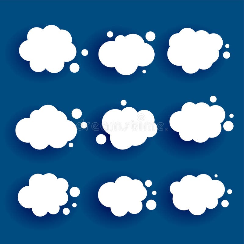 Pack of Cute Clouds Icon in Paper Cut Style Stock Vector - Illustration ...