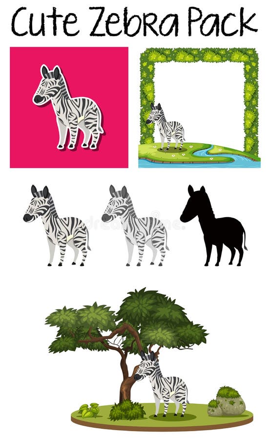A pack of cute zebra stock vector. Illustration of wildlife - 140337058
