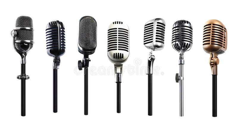 Pack of 3D Microphone on Transparent Background Stock Illustration ...