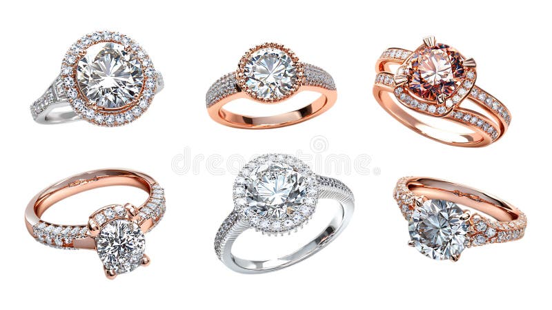 Pack of Diamond Ring on Transparent Background Stock Illustration ...
