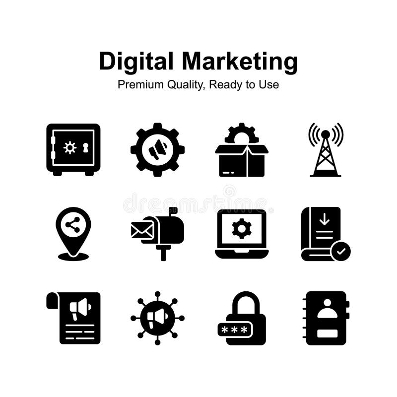 Pack of Digital Marketing in Unique Style, Ready To Use Stock Vector ...