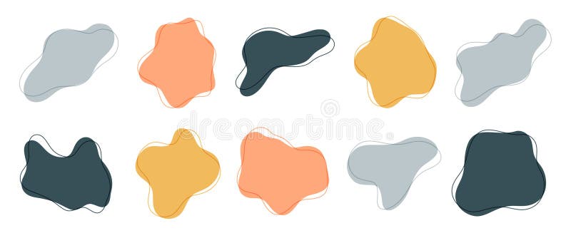 Pack of Dynamic Blob Shape Pebble Design Stock Vector - Illustration of ...