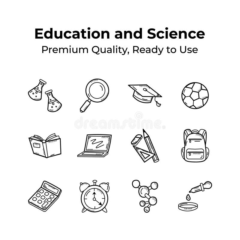 Pack of Education and Learning Doodle Icons, Ready for Premium Use ...