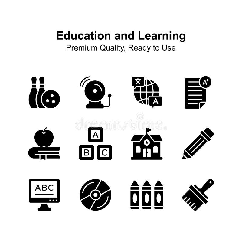 Pack of Education and Learning Icons in Modern Design Style Stock ...