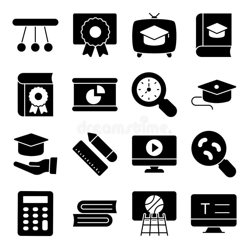 Pack of Education and Learning Linear Icons Stock Vector - Illustration ...