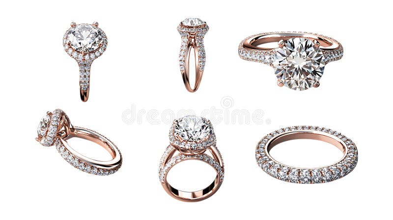 Pack of Elegant Rings for Wedding Proposals on Transparent Background ...