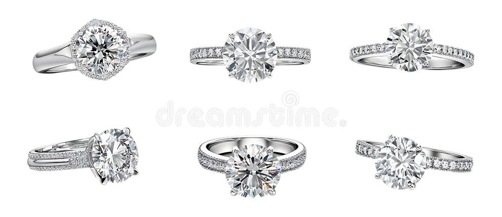 Pack of Elegant Rings for Wedding Proposals on Transparent Background ...