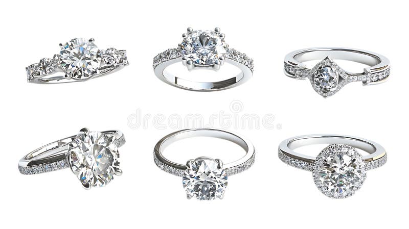 Pack of Elegant Rings for Wedding Proposals on Transparent Background ...