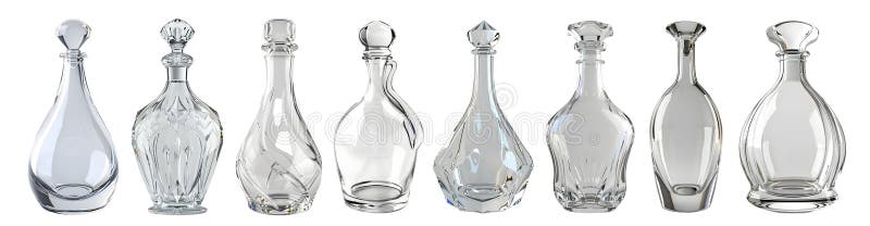 Pack of Empty Glass Bottle on Transparent Background Stock Illustration ...