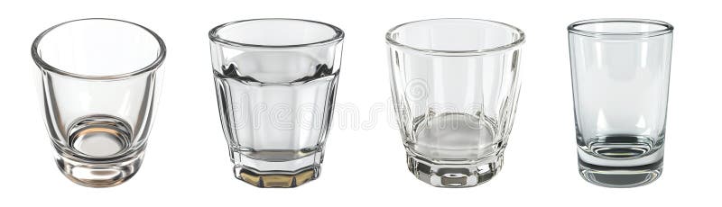 Pack of Empty Glass on Transparent Background Stock Illustration ...
