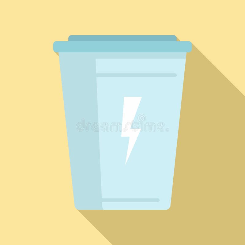Pack Energy Drink Glass Icon, Flat Style Stock Vector - Illustration of ...
