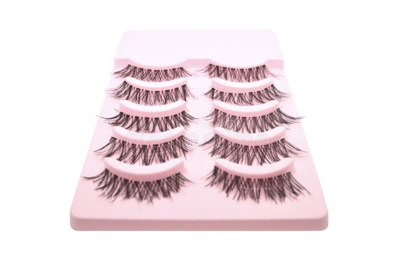 False Eyelashes Individual Lashes Pink Yellow Background Stock Photos ...