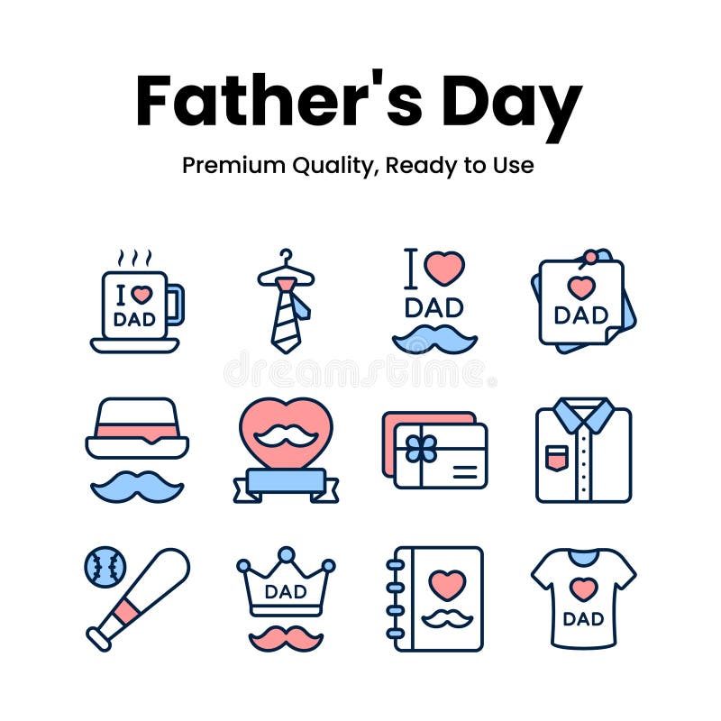 Pack Of Fathers Day Icons In Editable Style Ready To Use Vector Stock