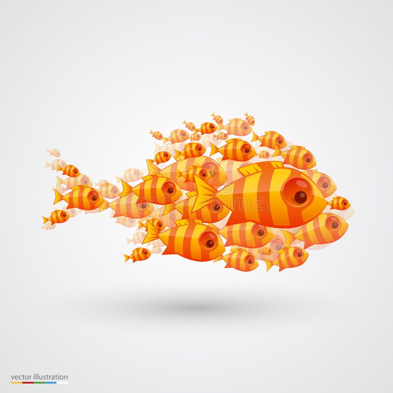 Pack of fish. Vector stock vector. Illustration of concept - 50227409