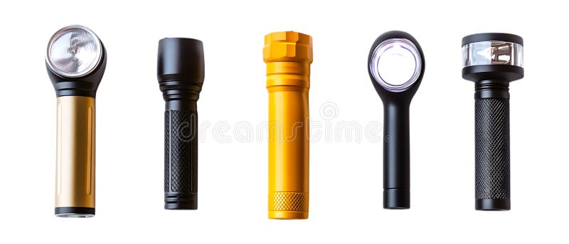 Pack of Flashlight Set Against Transparent Background for Utility ...