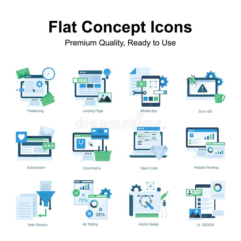 Pack of Flat Concept Icons in Modern Style, Ready To Use in Websites ...