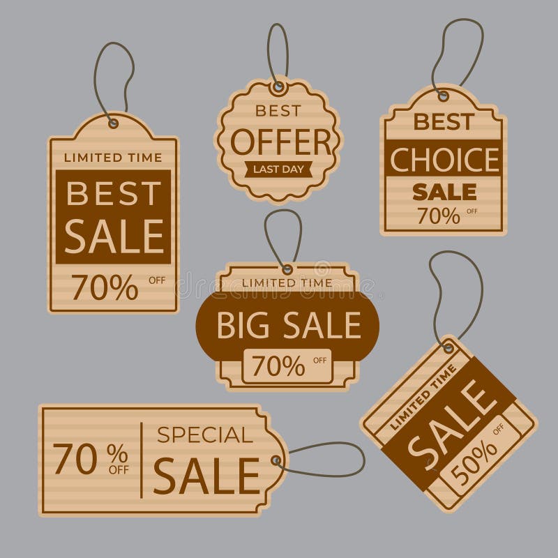 Pack of Flat Design Sales Tags Vector Illustration. Stock Vector ...