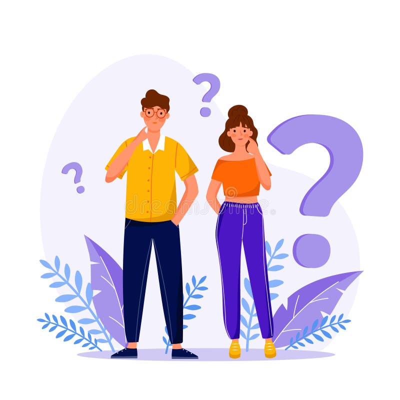 Pack of Flat People Asking Questions Vector Illustration. Stock Vector ...