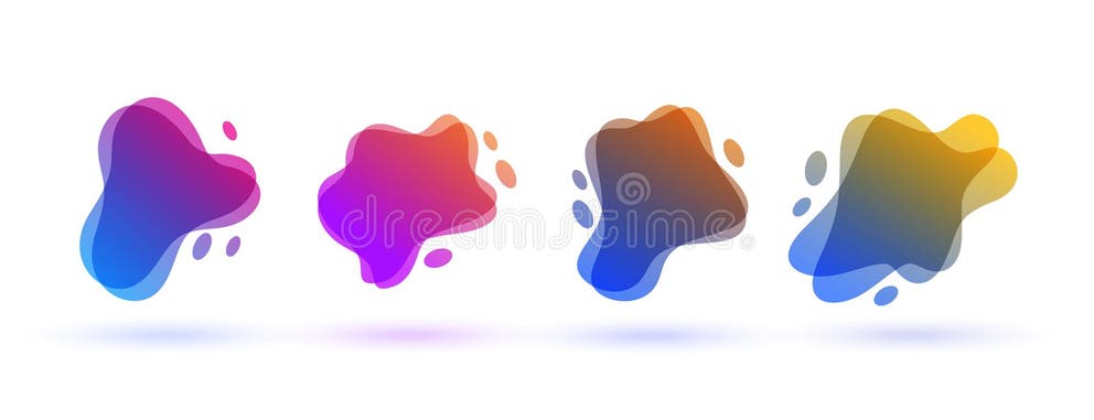 Pack of Four Dynamic Blotch Shape Element Design Stock Vector ...