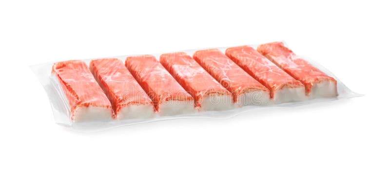 Pack of Fresh Crab Sticks Isolated Stock Photo - Image of foodstuff ...