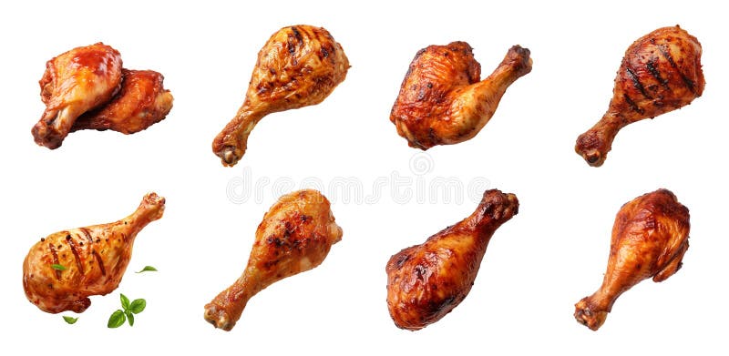 Pack of Fried Chicken Leg Piece on Transparent Background Stock ...