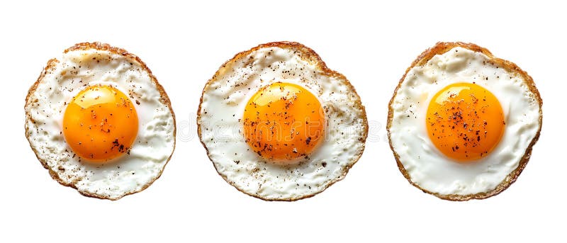 Pack of Fried Egg Top and Front View Set of Five Different Poses Set ...