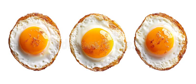 Pack of Fried Egg Top and Front View Set of Five Different Poses Set ...