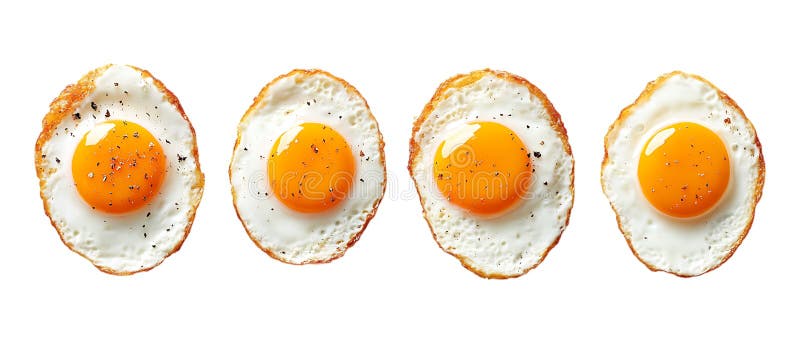 Pack of Fried Egg Top and Front View Set of Five Different Poses Set ...