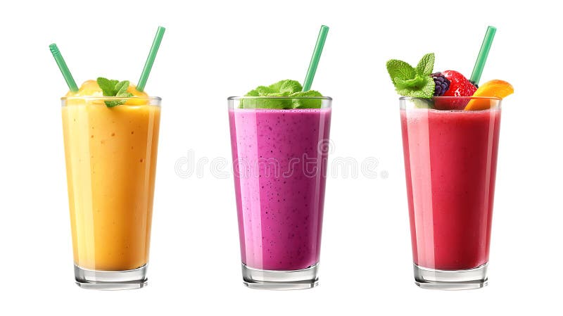 Pack of Fruit Smoothie on Transparent Background Stock Illustration ...