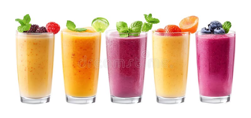 Pack of Fruit Smoothie on Transparent Background Stock Illustration ...