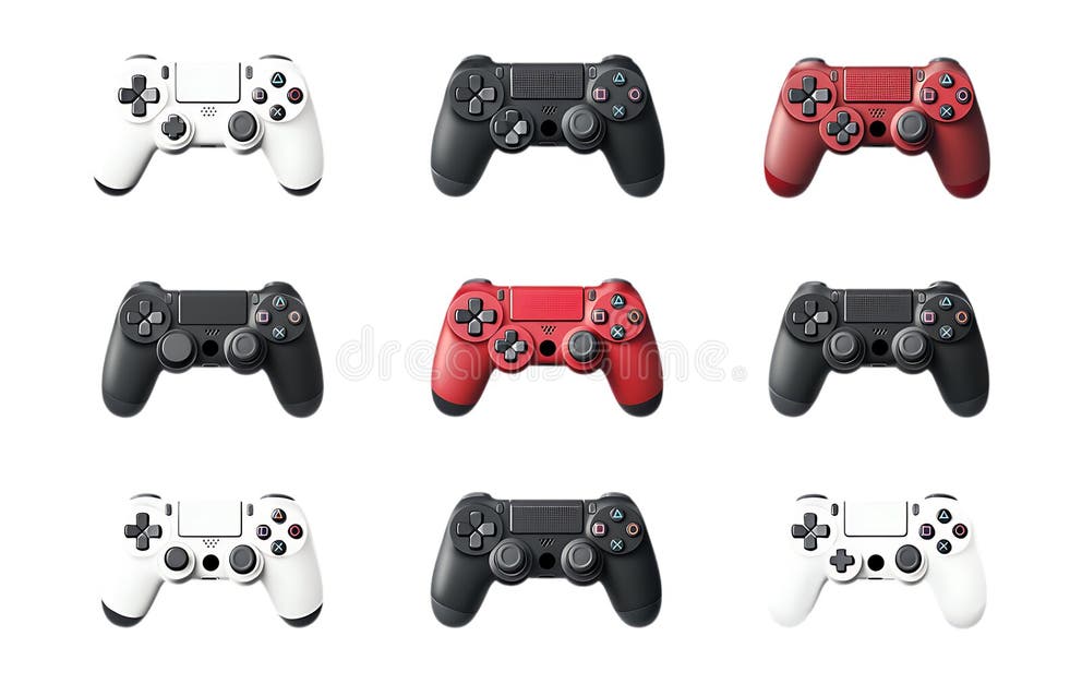 Pack of Gaming Wireless Controller on Transparent Background Stock ...