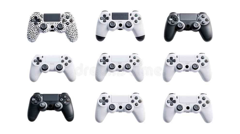 Pack of Gaming Wireless Controller on Transparent Background Stock ...