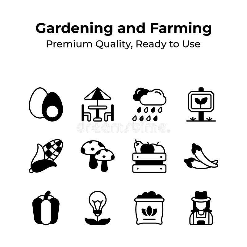 Pack of Gardening and Farming Icons in Modern Style Stock Vector ...