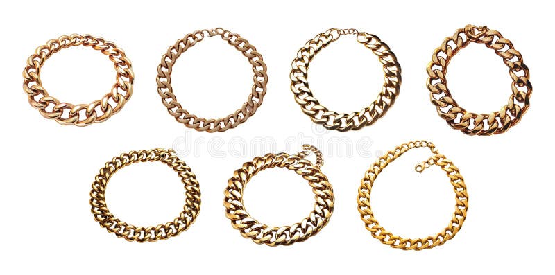 Pack of Gold Chain on Transparent Background Stock Illustration ...