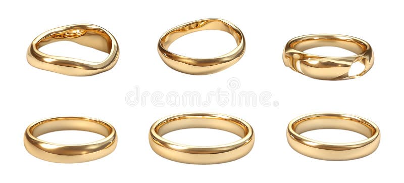 Pack of Gold Wedding Ring on Transparent Background Stock Illustration ...