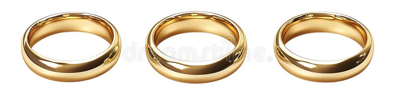 Pack of Gold Wedding Ring on Transparent Background Stock Illustration ...