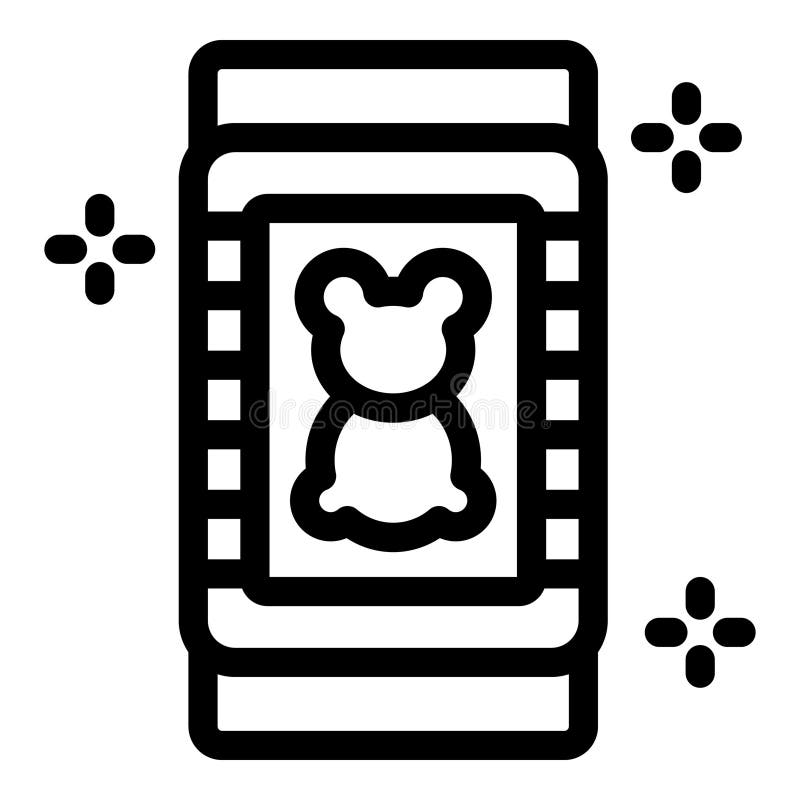 Pack of Gummy Bears Candy in Line Style Icon Stock Vector ...